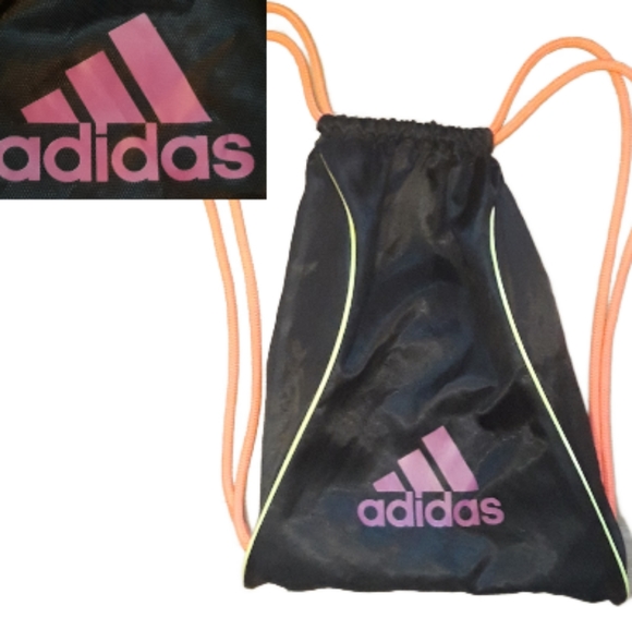 adidas | Bags | Adidas Black Neon Drawstring Cinch Bag | Poshmark
